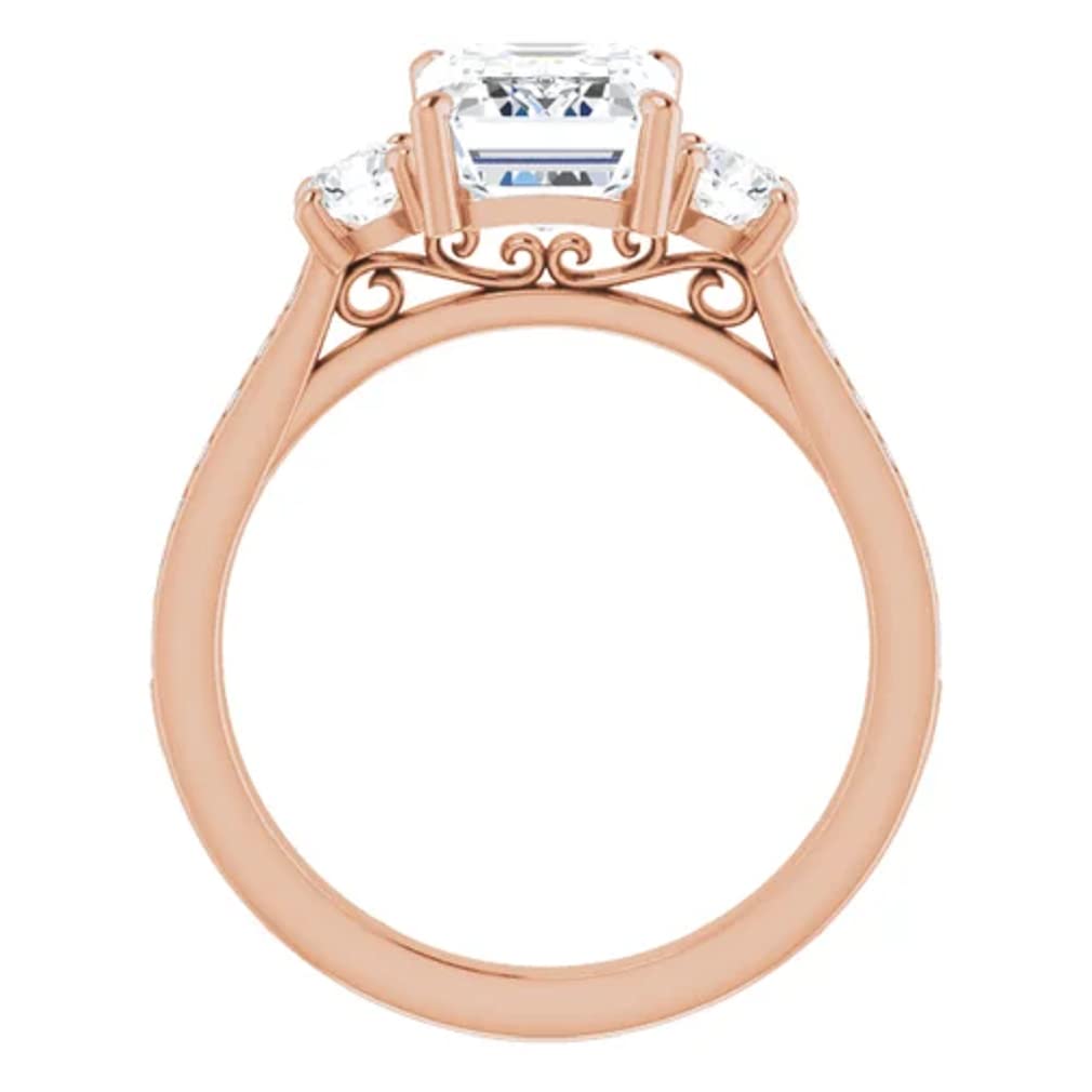 925 Silver,10K/14K/18K Solid Rose Gold Handmade Engagement Ring 2 CT Emerald Cut Moissanite Diamond Solitaire Wedding/Gorgeous Gifts for/Her Wife Ring