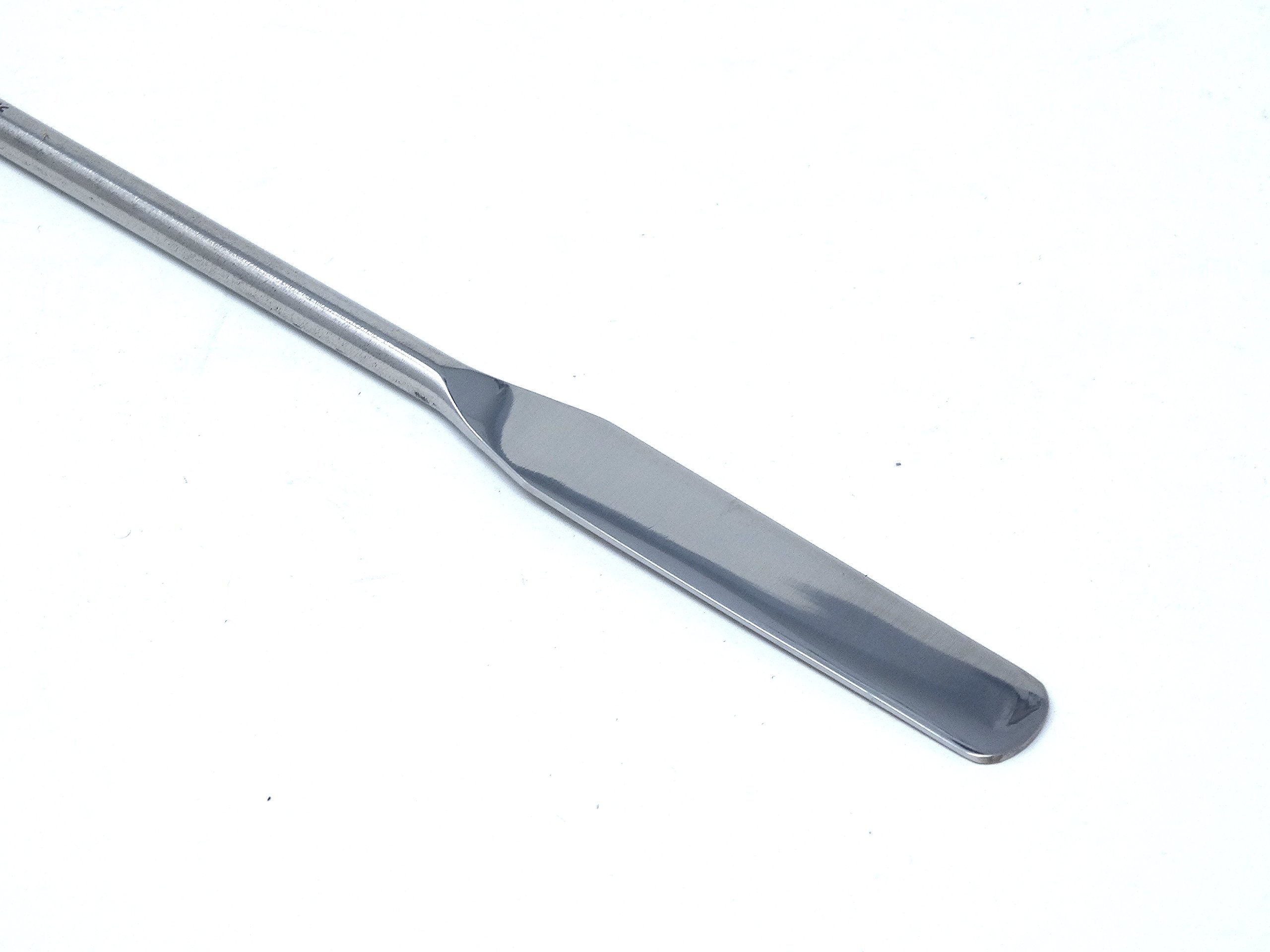 Lab Micro Double Ended Spatula Round/Tapered Arrow End (Flat Ends 50mm x 9mm), 9" Length, Stainless Steel