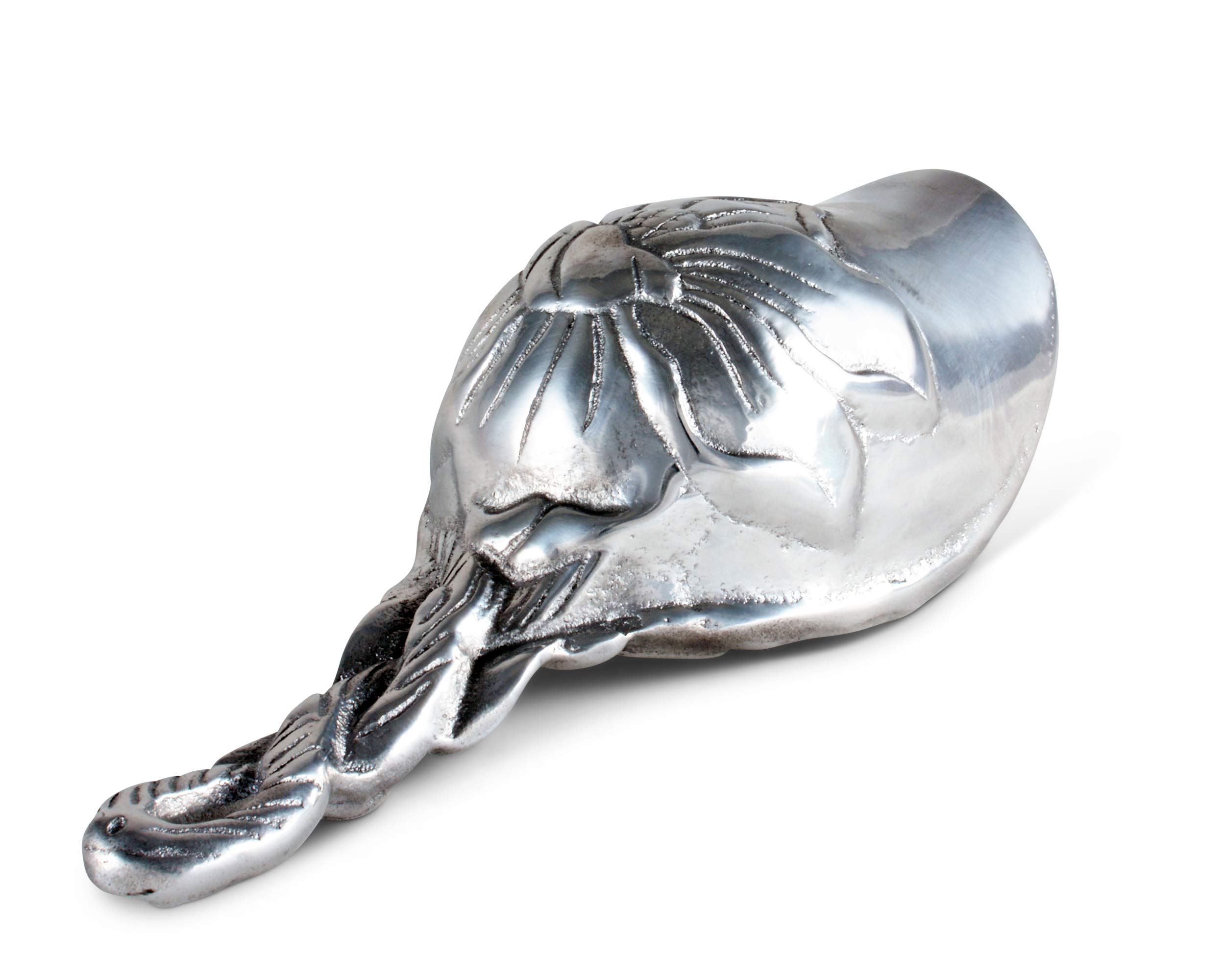 Arthur Court Magnolia Handle Bar Ice Scoop, Dry Bin Scoop, Dry Goods Scoop, Candy Scoop, Spice Scoop Sand Casted and Hand Polished Aluminum 8 inch Long