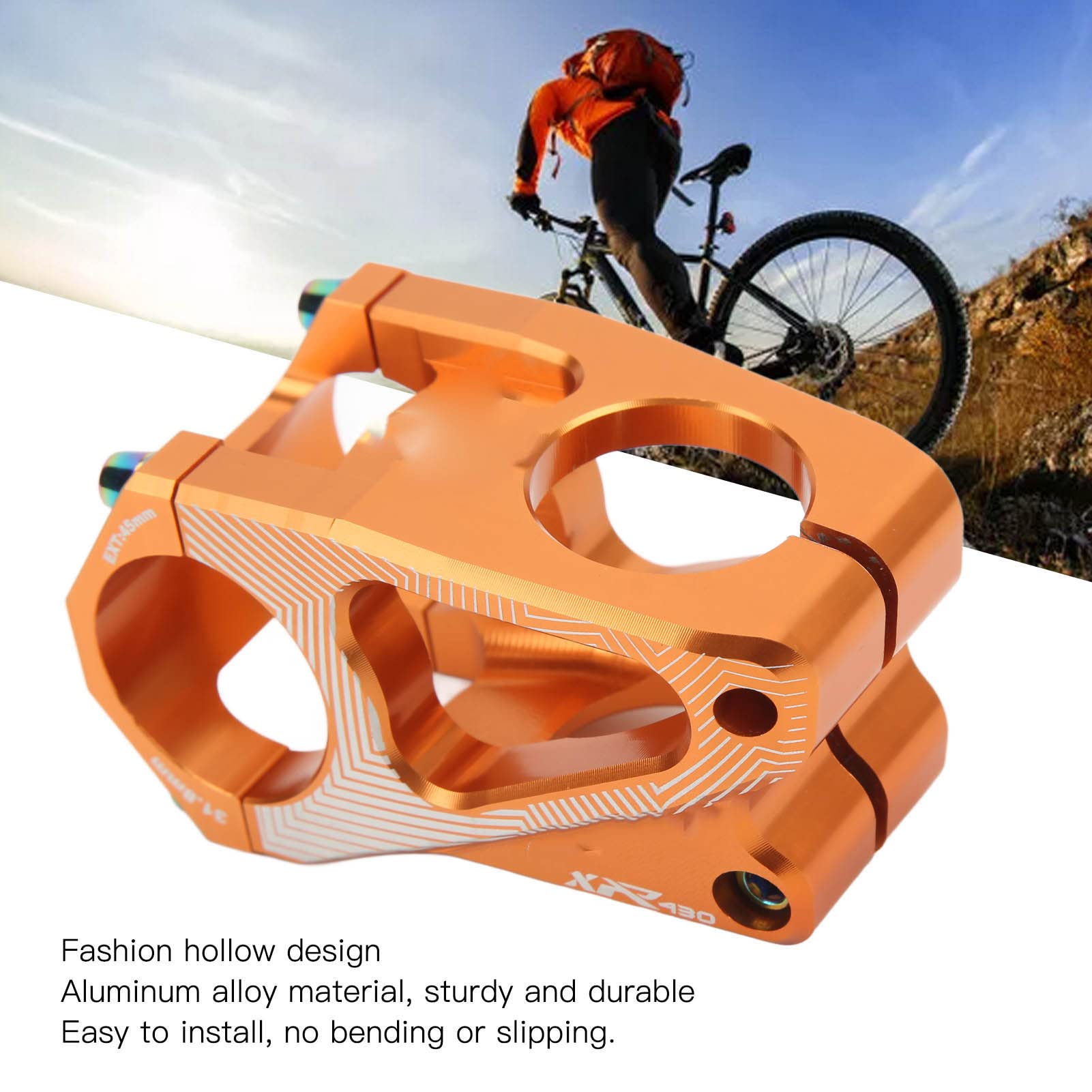 31.8mm Handlebar Stem,Aluminum Alloy Bike Stem for Most Mountain Bikes,Road Bike(Orange)