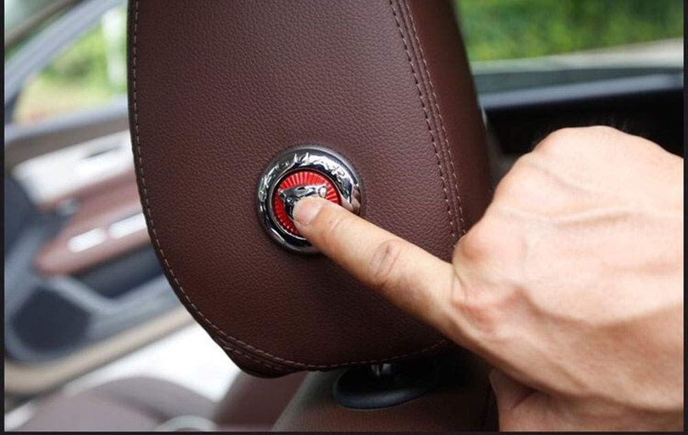 MAXDOOL Car Front Seat Switch-Adjusting Button Cover Decal Trim Decorative Frame Interior Modification for Jaguar FL F-PACE XE XJ (2pcs)(Red)