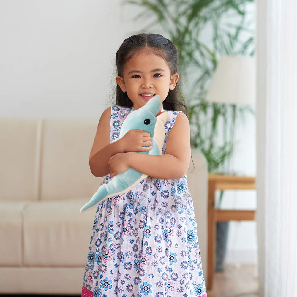 ArtCreativity Blue Dolphin Hand Puppet, Soft Plush Puppet for Kids, Cute Dolphin Toys for Boys and Girls, Aquatic Theme Party Decoration, Great Birthday Gift