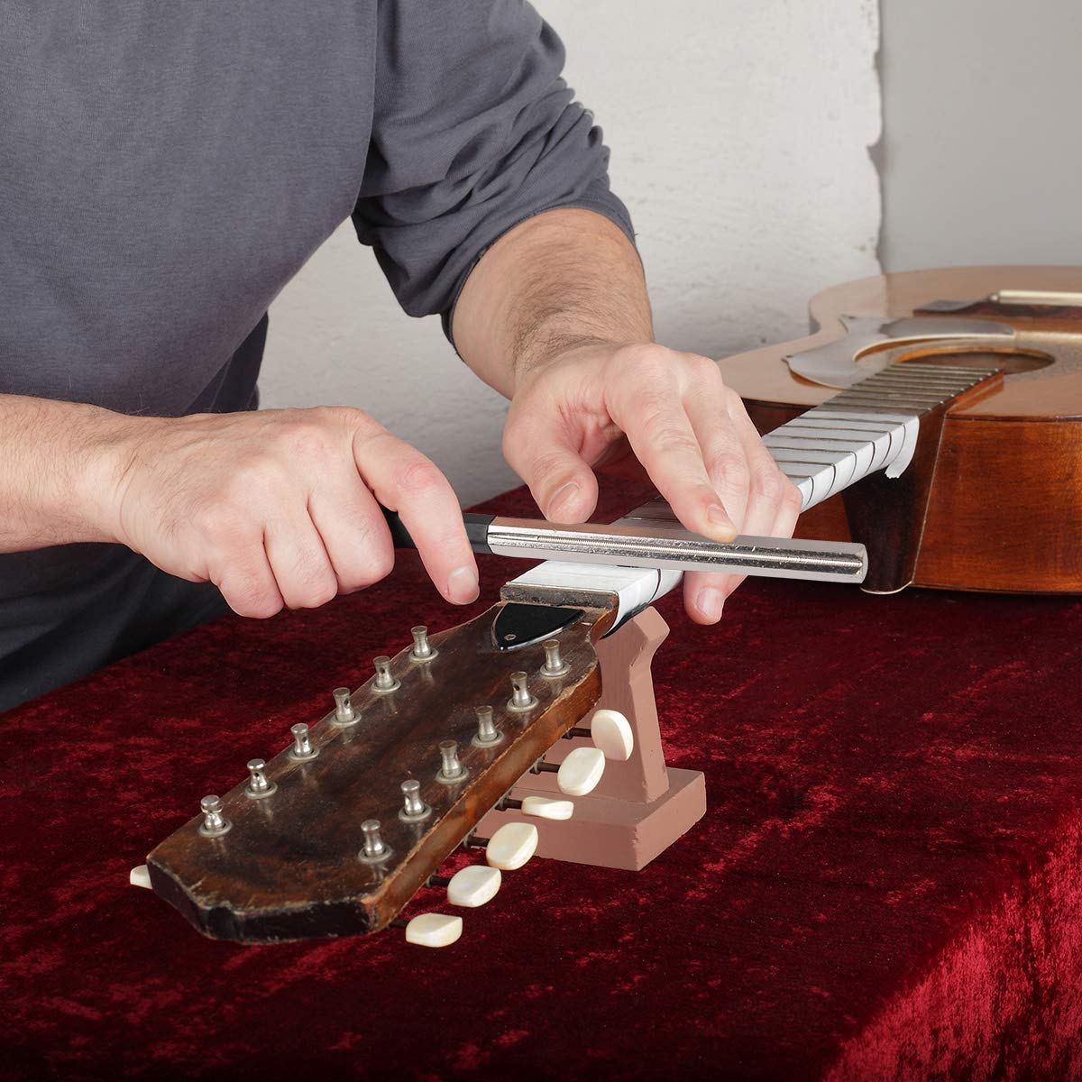 Buytra Guitar Fret Crowning File Tool Dressing File with Narrow/Medium/Wide 3 Edges Guitar Repairing & Luthier Tools
