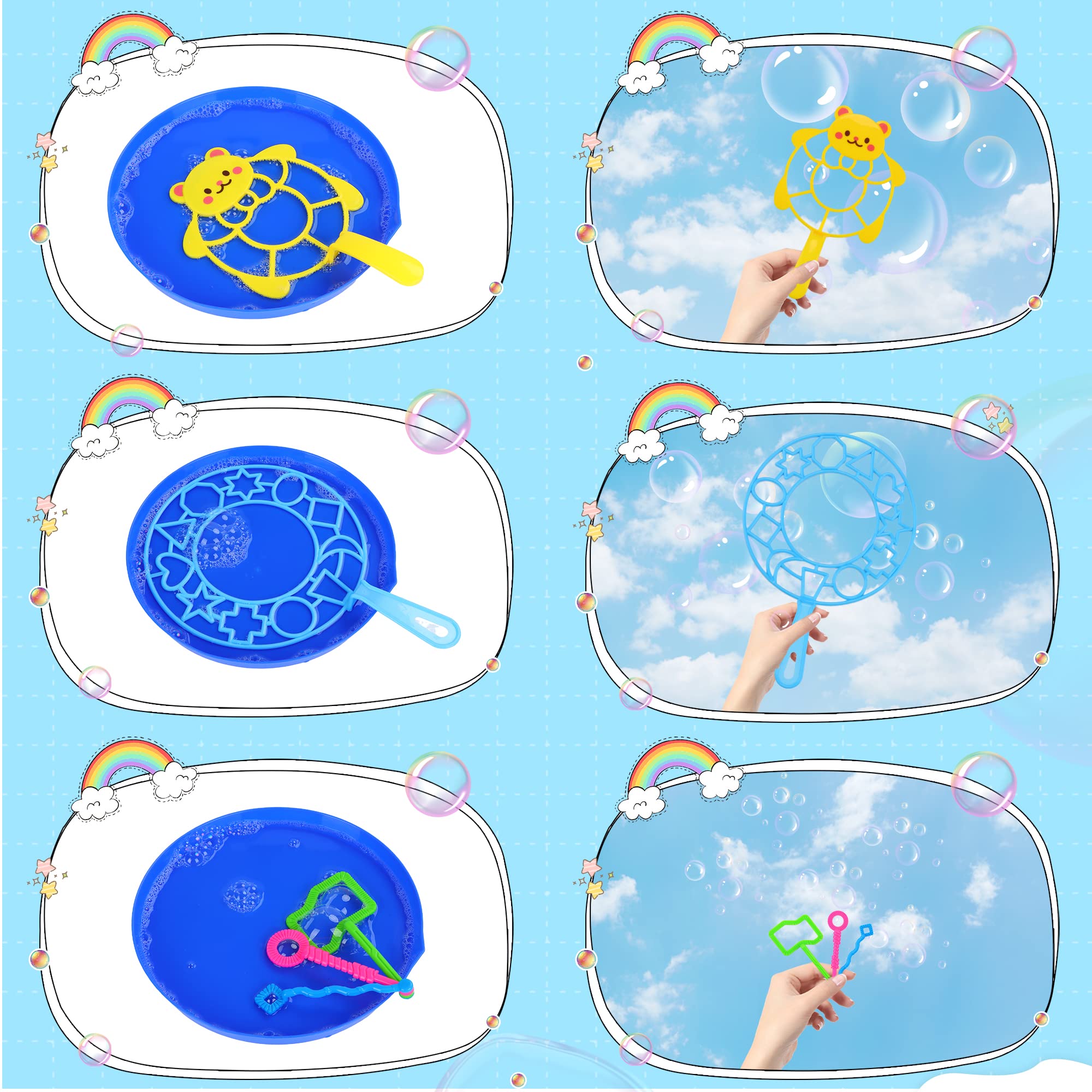 Oun Nana Bubble Wands Set, 38 PCS Large Bubble Wands with Tray for Kids, Giant Bubble Wands Bubble Makers Bulk for Kids Summer Outdoor Bubble Party Favors