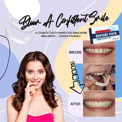 6 PCS Temporary dentures with Veneer for Both Men and Women, Covering Imperfect Teeth,Nature and Comfortable Veneers to Regain Confident Smile-A08