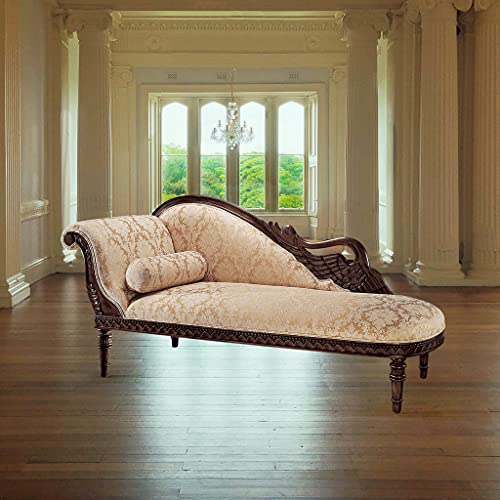 Design Toscano Swan Fainting Left Version Couch, 73", walnut