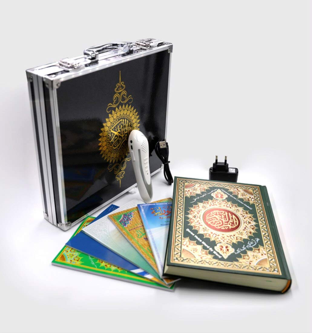Ramadan Digital Quran Reading Pen 8GB Memory Downloading Reciters and Languages English Arabic Urdu French Spanish German etc,with 6 Holy Quran Books for Kid and Arabic