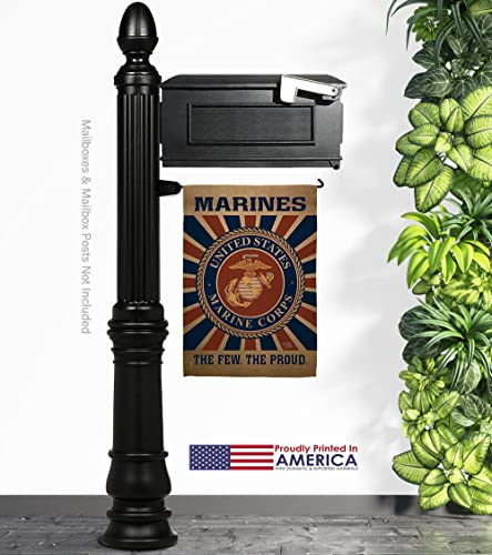 Breeze Decor Marine Corps Garden Flag Set Mailbox Hanger Armed Forces USMC Semper Fi United State American Military Veteran Retire Official House Banner Small Yard Gift Double-Sided, Made in USA