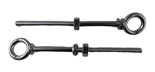 US STAINLESS 2 Pieces Stainless Steel 316 Eye Bolt 1/4" x 4" UNC Short Thread Marine Grade Pitch of 20