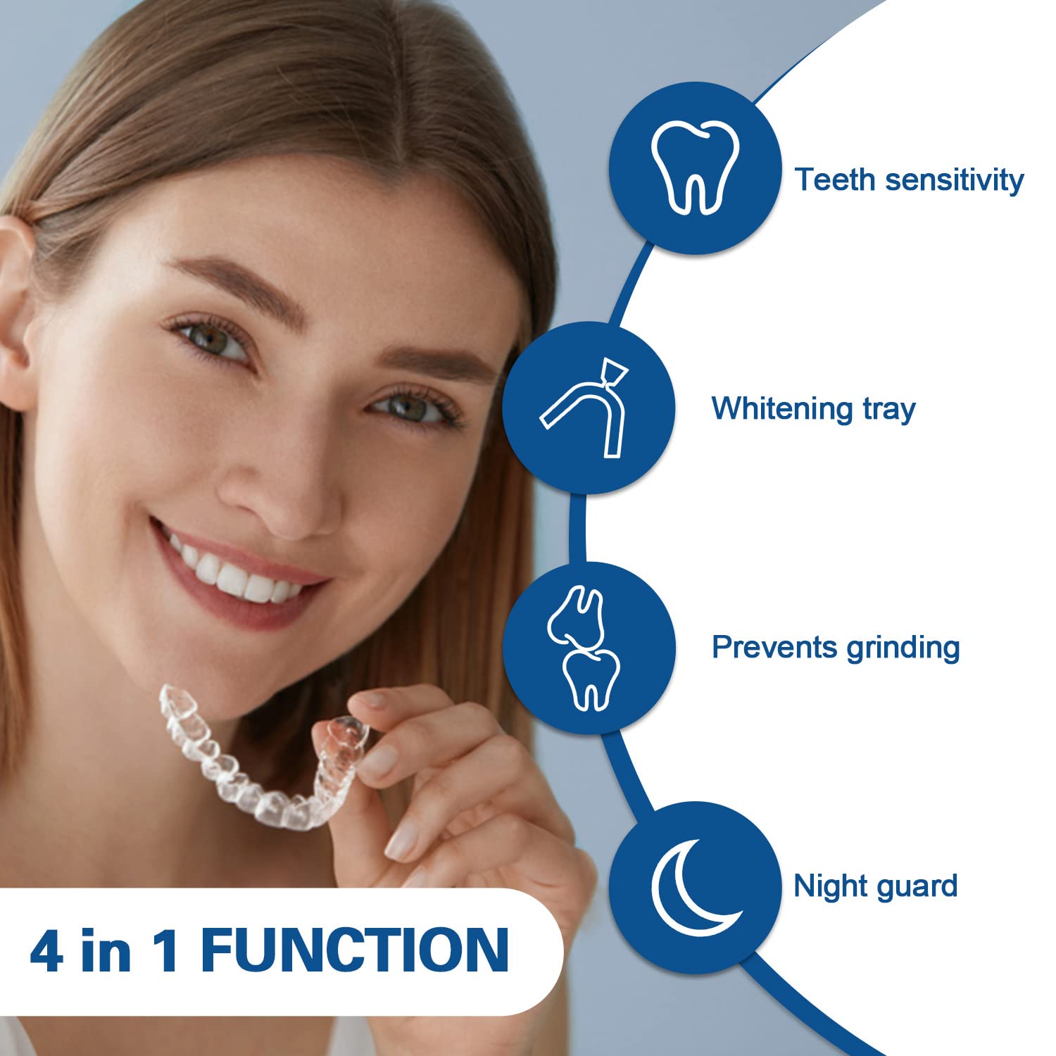 EZGO Teeth Whitening Trays, BPA Free Moldable Mouth Trays, Custom Fit, Comfortable, Trimmable Mouth Guard, Used on Teeth Grinding, Teeth Whitening, and Sports Campaign (3 Trays)