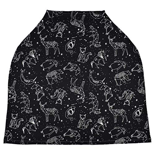 Wallfire Baby Nursing Cover, Multi-Function Breastfeeding Cover Baby Car Seat Canopy Stroller Cover Stretchy Nursing Cover - Constellation