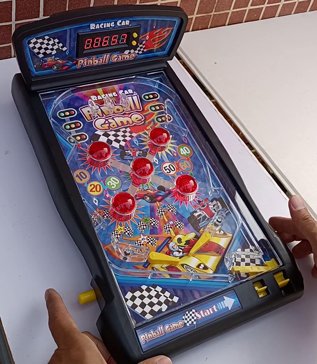 Trisquirrel Pinball Machine, Electronic Tabletop Pinball Game, 16.5 Inch Table Pinball with Lights & Sounds, LED Digital Scoreboard- Suitable for Age 8+ to Adults