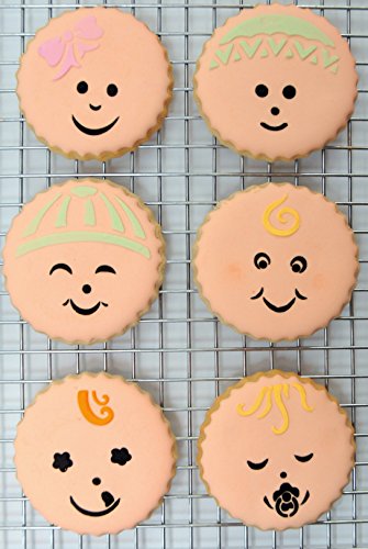 Designer Stencils Baby Faces Cookie Stencil, Fits 3" circle, Beige/Semi-Transparent