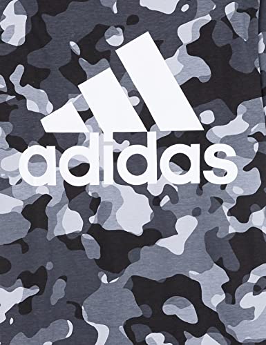 adidas Boys' Core-camo All Over Print Short Sleeve Tee (Big Kids), Black, X-Large (18/20)