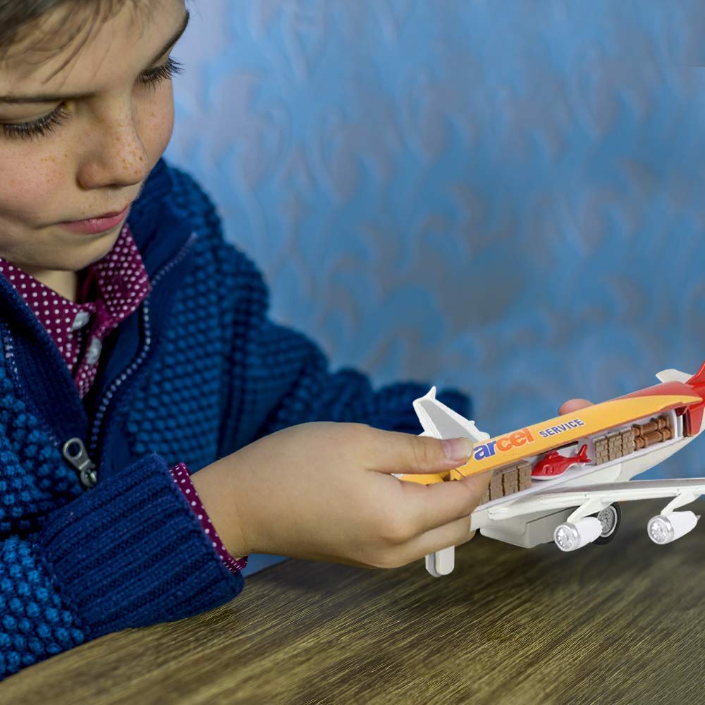 ArtCreativity Diecast Pullback Super Jumbo Airplanes with 3D Anatomy View, Set of 2, Diecast Metal Cargo & Passenger Airplane Toys for Kids, Aviation Themed Party Decorations, Best Birthday Gift