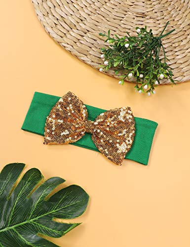 WALSONER My 1st ST.Patrick's Day Outfit Baby Girl Long Sleeve Romper Suspender Skirts with Headband clothes (Green-A, 0-3 Months)