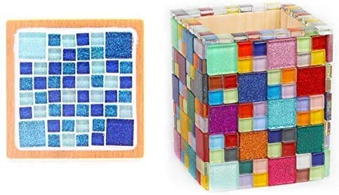 BestTeam 200g Mosaic Tile, Glass Tiles for Art Crafts DIY Children Puzzle Handmade Materials Home Decor -3/4 Inch (20mm) (Sky Blue)