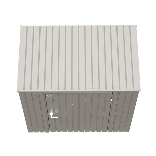 Arrow Shed Elite 6' x 4' Outdoor Lockable Steel Storage Shed Building with Pent Roof, Cool Grey