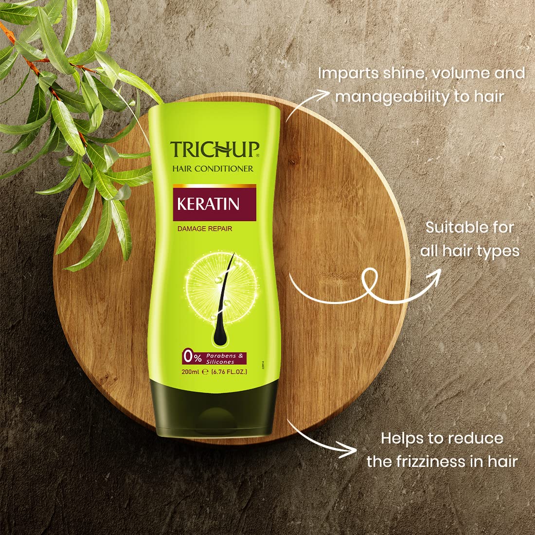 TRICHUP Keratin Hair Conditioner Damage Repair No Parabens & Silicones,200ml
