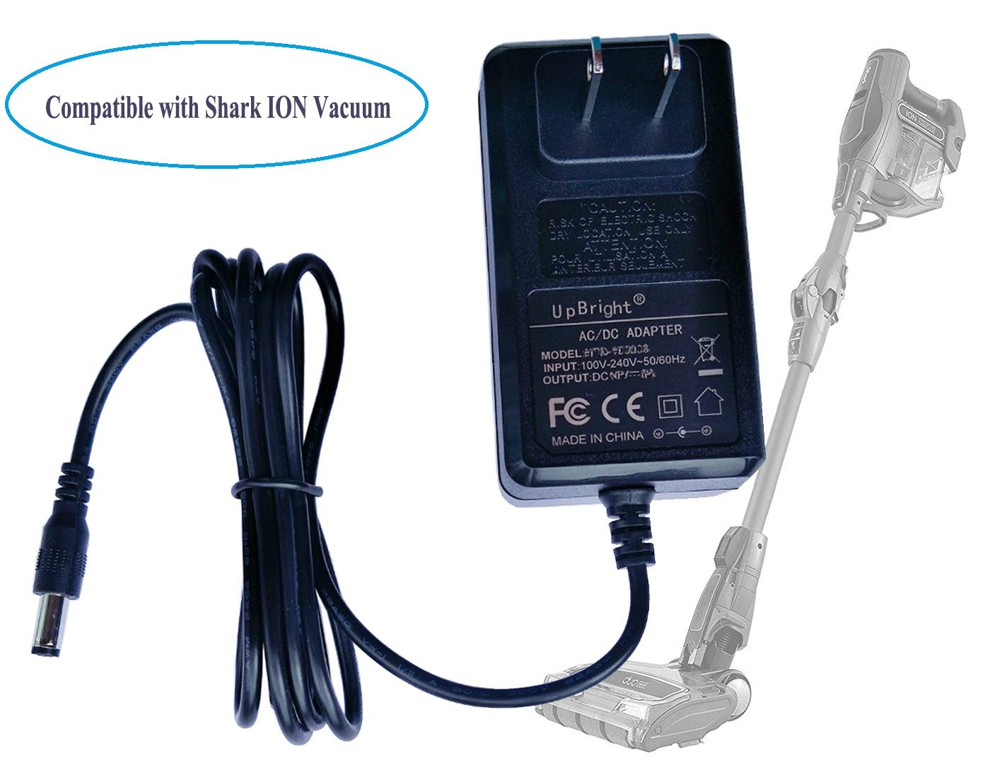 UpBright 28.8V 800mA AC/DC Adapter Compatible with Shark DC28.8V Lithium-Ion Li-Ion Battery Charger for Cordless Duo Clean IONFlex Stick Vacuum Cleaner Vac YLS0243A-U288080 28.8VDC 0.8A Power Supply