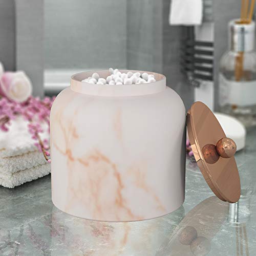 nu-steel MST1CH Misty Copper Collection Cotton Container, Perfect for Home & Bathroom Accessories, Resin and Metal