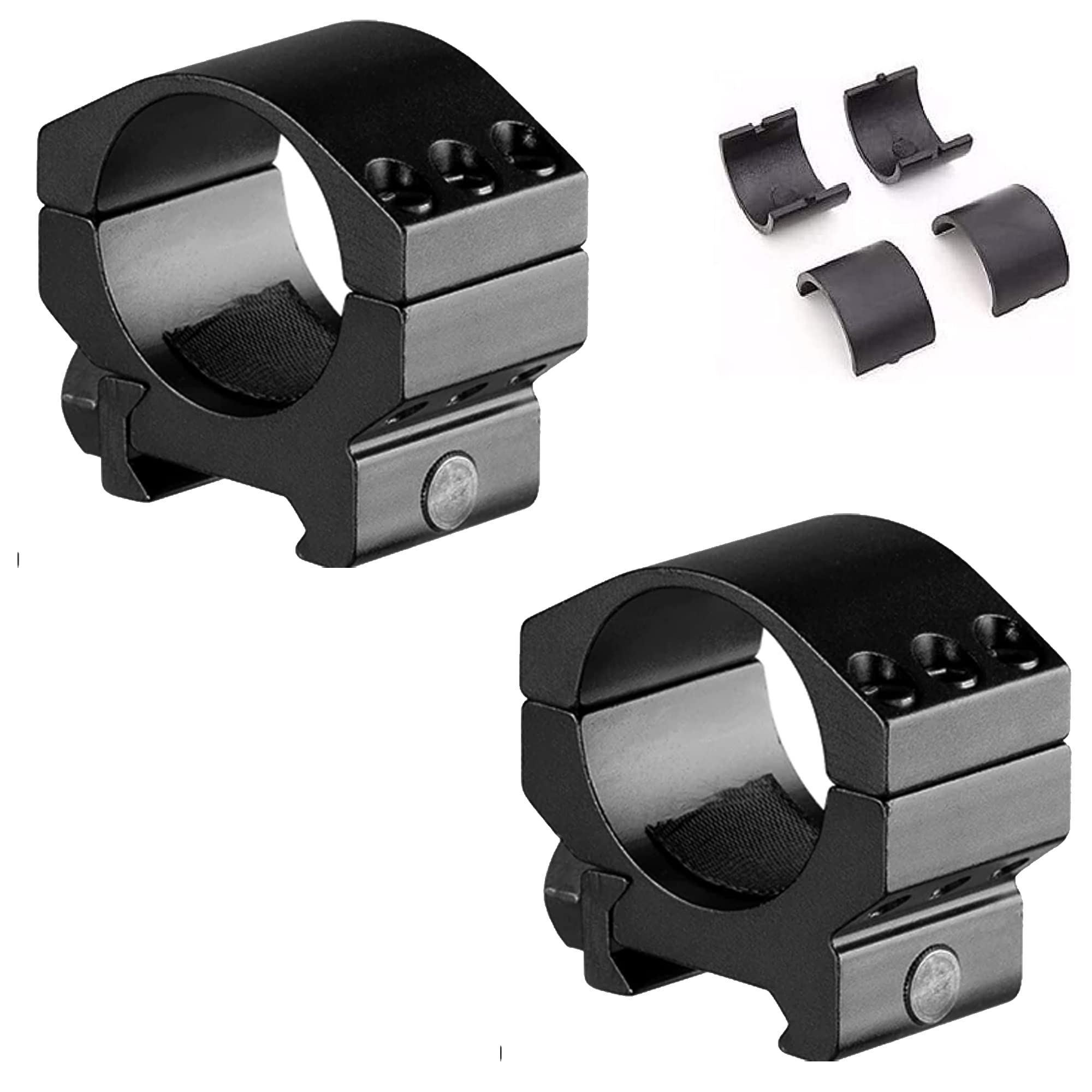 360 TACTICAL One Pair Medium Profile 30mm Comes with Spacer to Fit 25.4 mm 1 inch Ring Scope Mount fit 20mm Picatinny Rail Heavy Duty