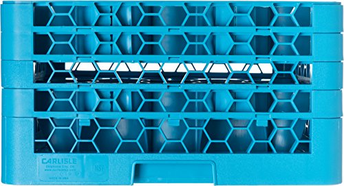 Carlisle FoodService Products RW20-314 OptiClean NeWave Polypropylene 20-Compartment Glass Rack with 4 Extenders, 19-3/4" Length x 19-3/4" Width x 10.30" Height, Blue (Case of 2)