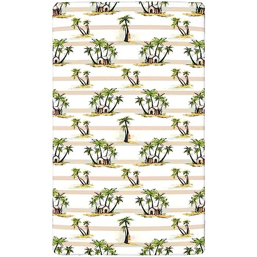 Exotic Themed Fitted Mini Crib Sheets,Portable Mini Crib Sheets Soft Toddler Mattress Sheet Fitted - Crib Mattress Sheet or Toddler Bed Sheet,24“ x38“,Multicolor