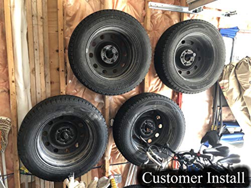 FibreHead FH-4WH Flush Wheel hangers set - Wall mount tire rack alternative Grey