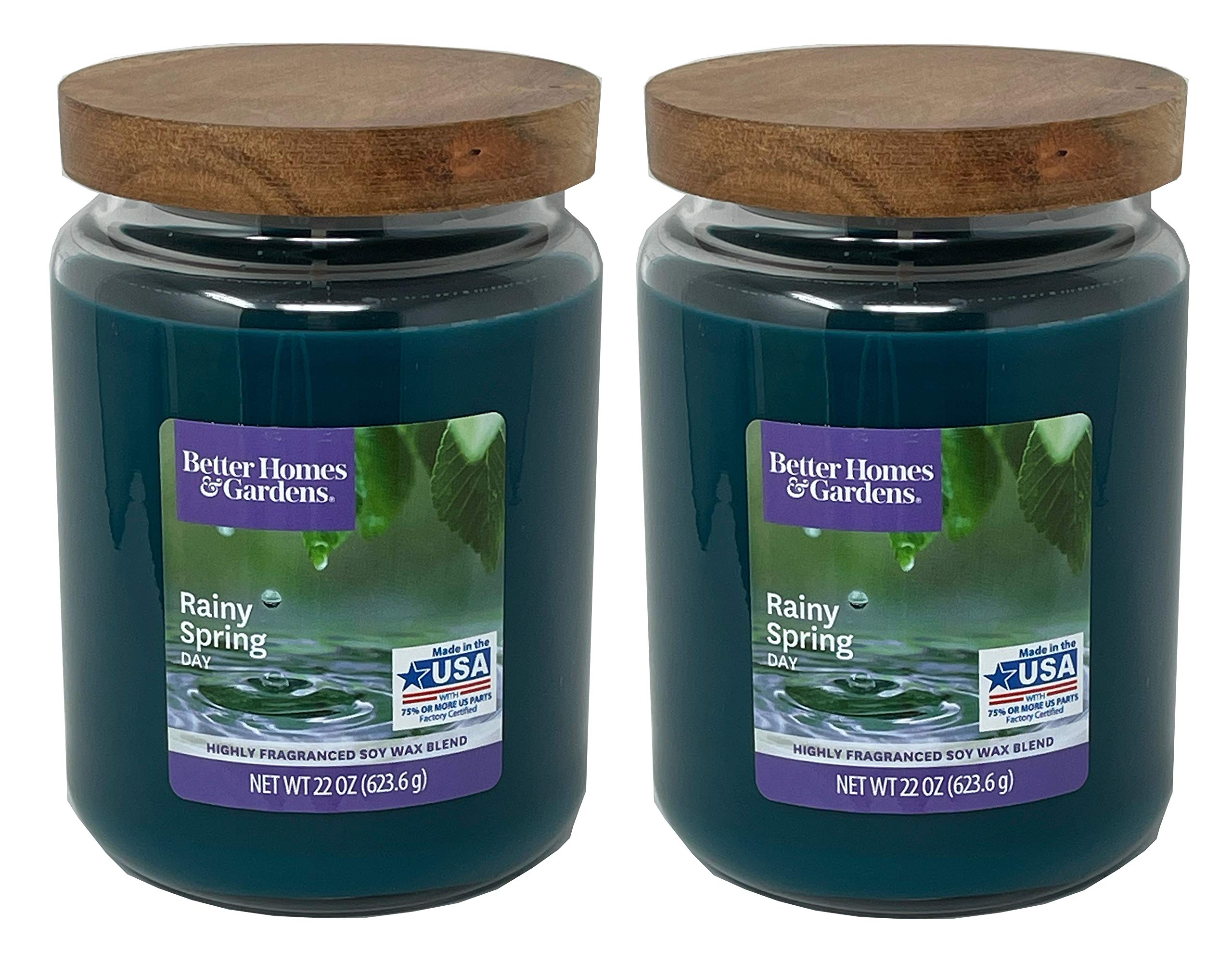 Better Homes Gardens 22oz Scented Candle, Rainy Spring Day 2-Pack