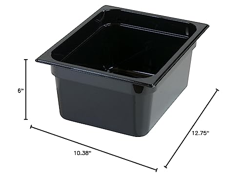 Carlisle FoodService Products 10222B03 StorPlus Half Size Polycarbonate Food Pan, 6" Deep, Black