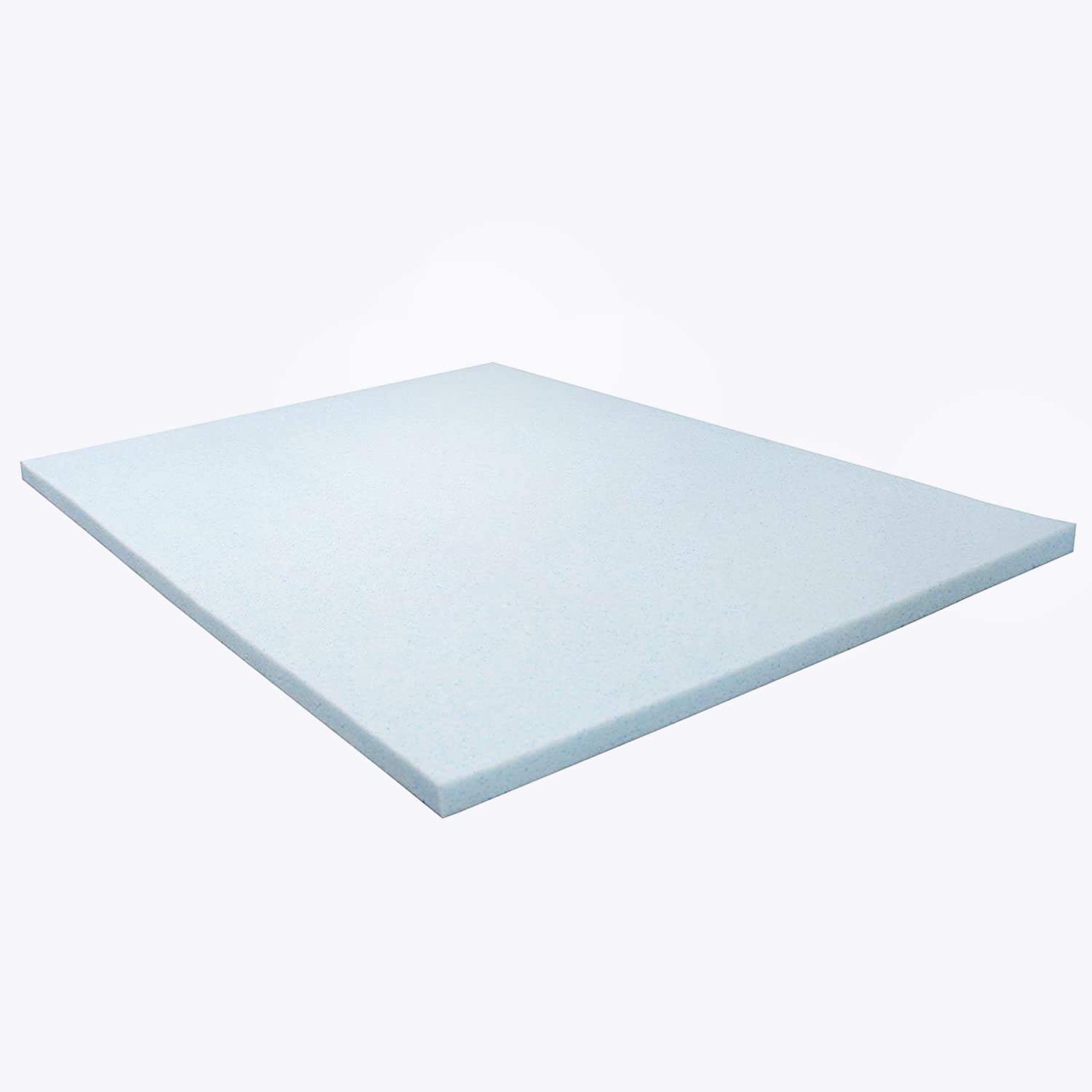 Lounj 2 Inch RV Gel Memory Foam Mattress Topper, 3/4 Full Short (48x75), Blue