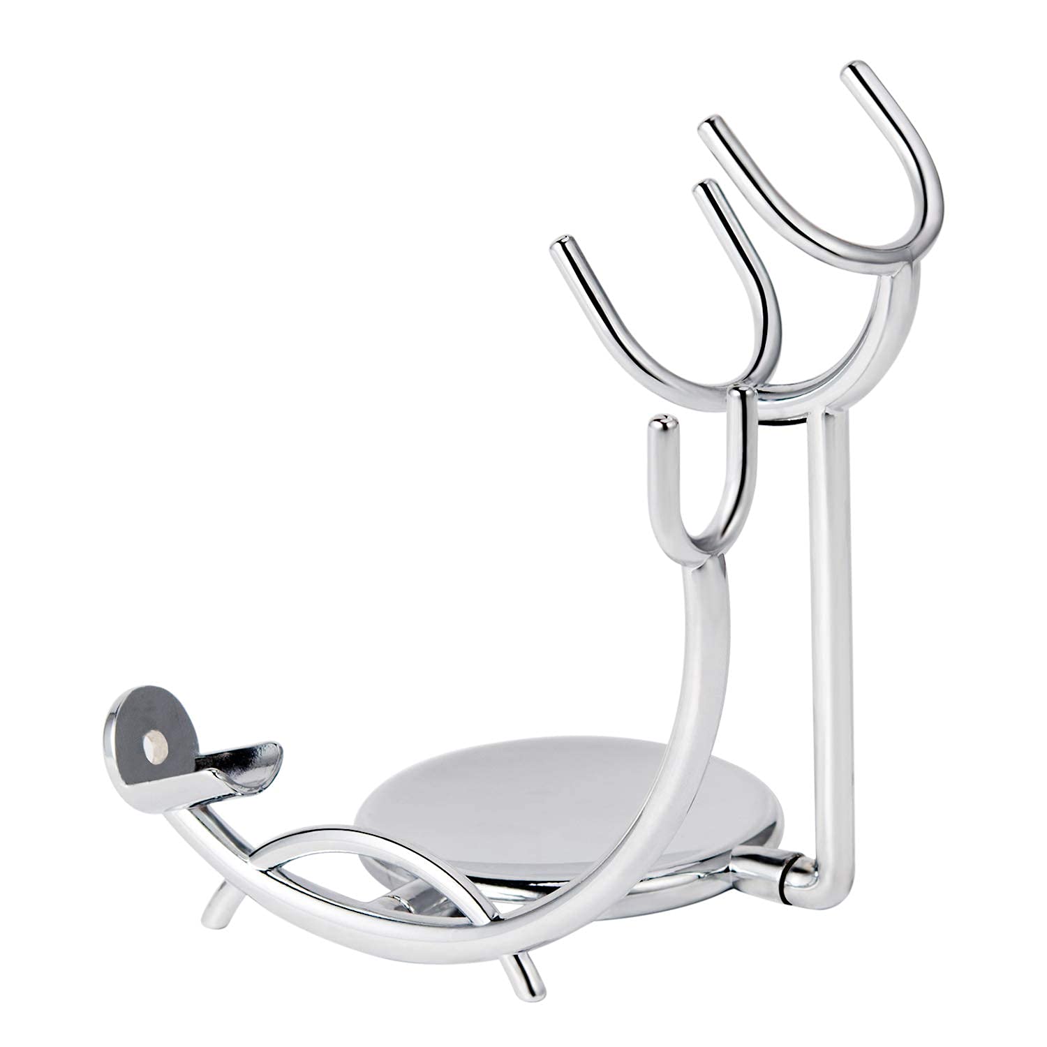 Shaving Razor and Brush Stand, Stainless Steel Shaving Razor Holder, Compatible with Long and Short Handle Safety Razor, Straight Razor and Barber Razor