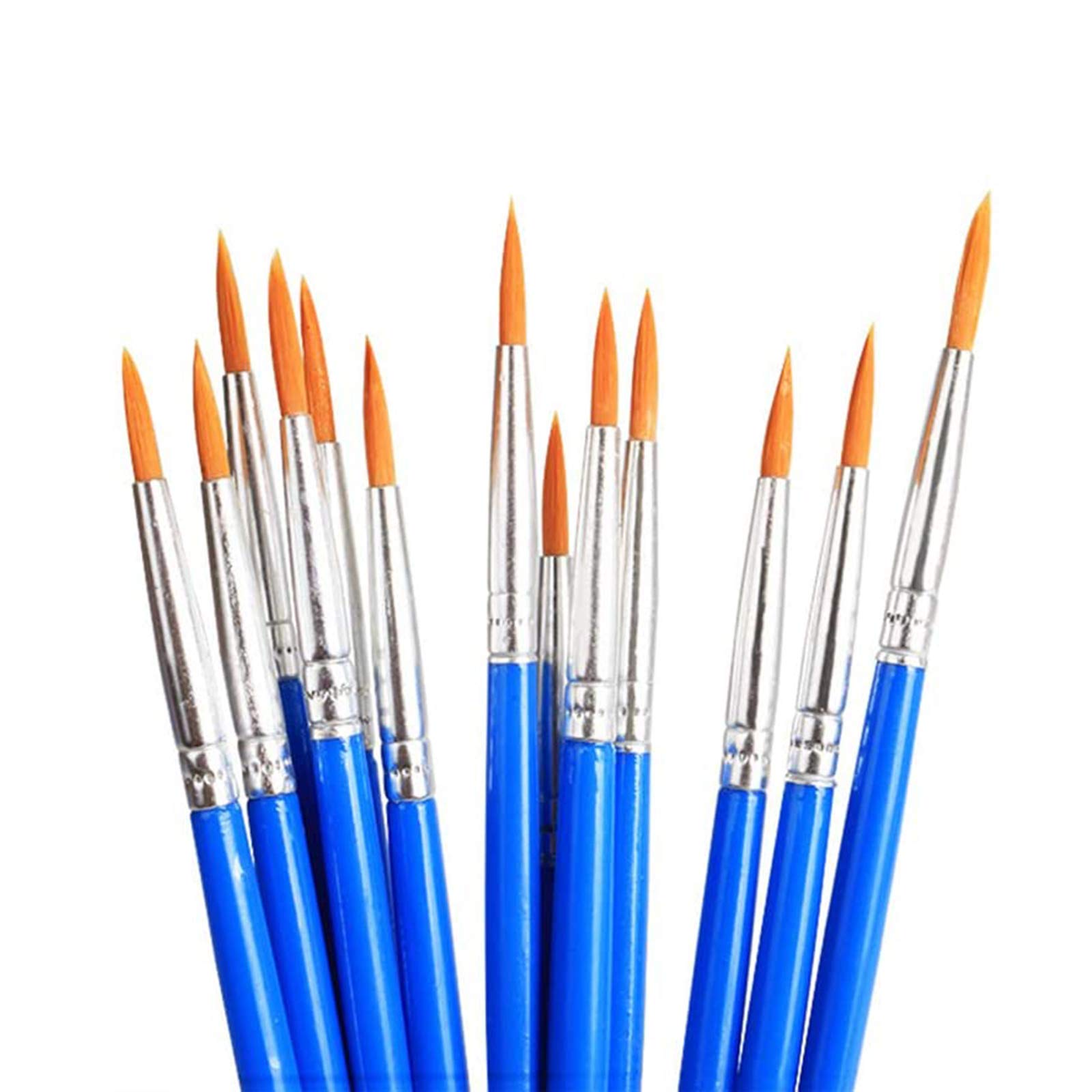 50 Pcs Pointed Round Brushes Set for Kids/Students/Starter/Teens/Children ,Detail Paint Brushes Bulk for Art Class Painting/Painting Party/Acrylic Oil Watercolor,Short Plastic Handle Paintbrushes