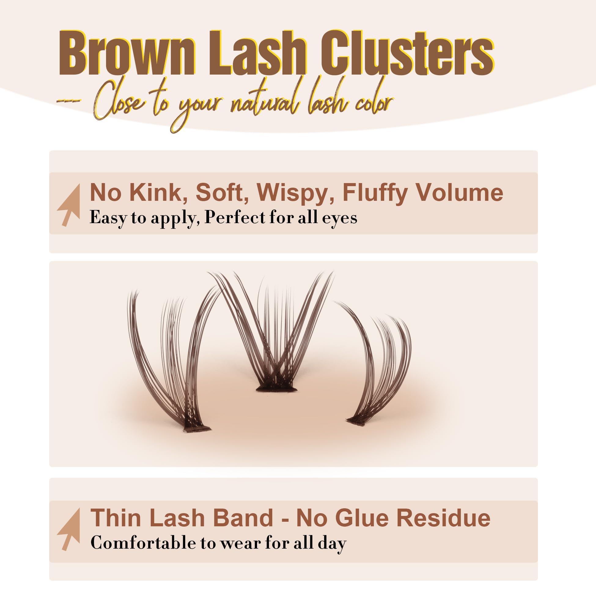 360Pcs Brown Lash Clusters DIY Eyelash Extensions Natural Look Cluster Lashes 5 Length Mixed Individual Lashes CC Curl Faux Mink False Eyelashes by ALICE