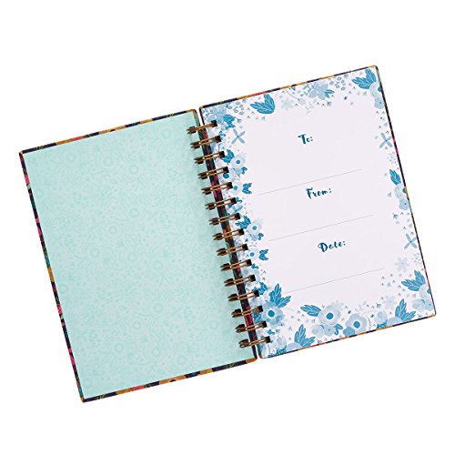 Christian Art Gifts Journal w/Scripture Grace Upon Grace John 1:16 Bible Verse Pink Floral Inspirational Wire Bound Spiral w/ 192 Lined Pages,