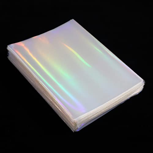 Black Lotus 100CT Double Side Foil Gemstone Rainbow Laser Flashing Card Sleeves Trading Cards Shield Magic Card Protector Holographic Flashing Protective Idol Cover (Rainbow 65x90mm)