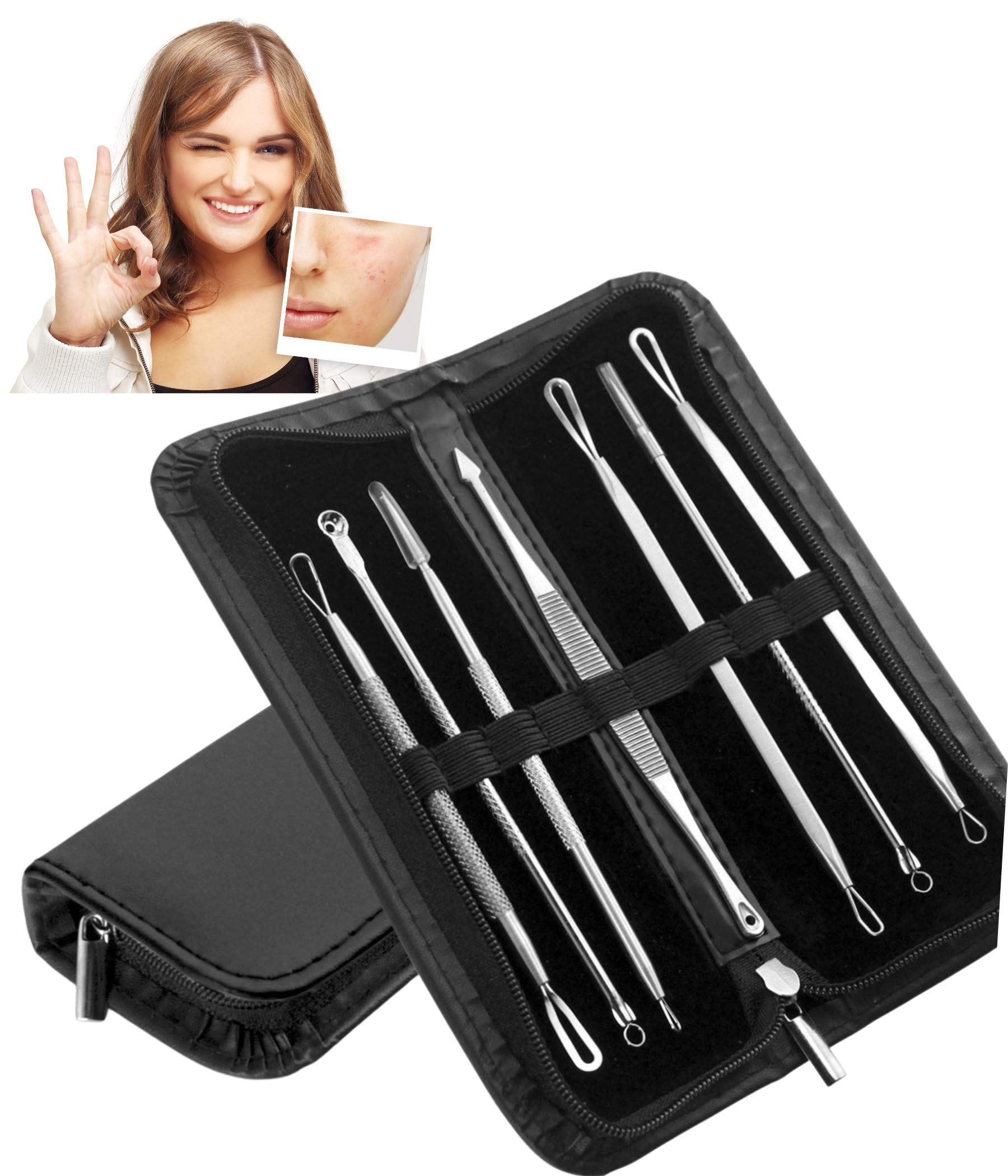 SAVBIN 7-Piece Blackhead/Comedone/Pimple Extraction Kit for Nose Face etc