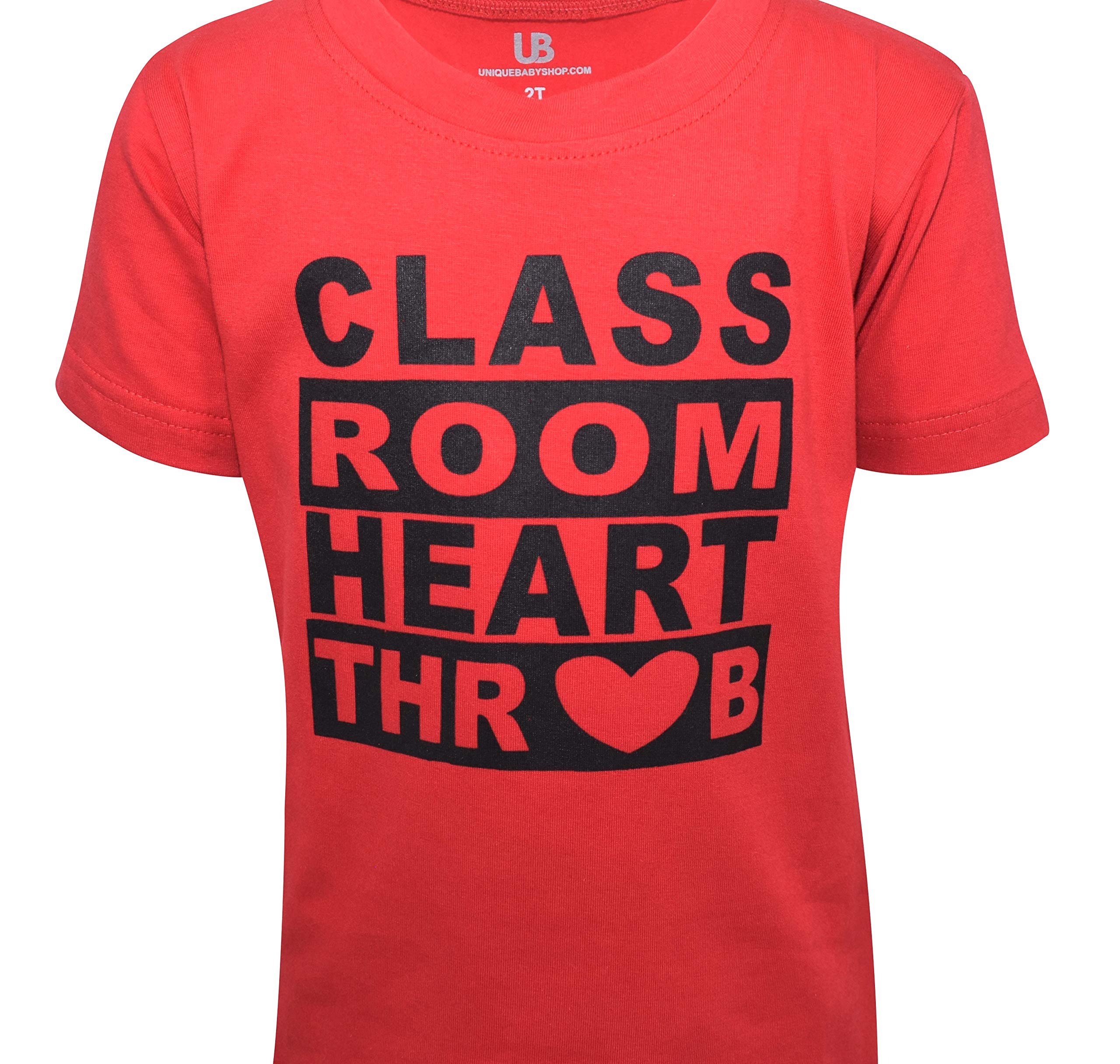 Unique Baby Boys Valentine's Day Classroom Heartthrob T-Shirt (7) Red