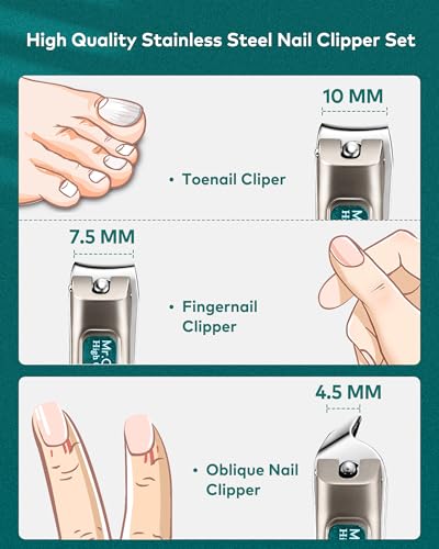 3 pcs Nail clippers set stainless steel nail clippers & slant edg Toenail Clipper Cutter for men and women