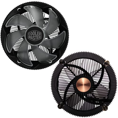 Cooler Master i71C RGB Intel Low-Profile CPU Air Cooler, Anodized Black Aluminum Fins, Copper Insert Base, MF120 RGB Lighting Fan for Intel LGA1200/115X Desktop