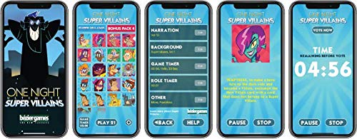 Bezier Games One Night Ultimate Super Villains, Family Friendly Party Game, Fun Game for Kids & Adults, Engaging Social Deduction, Fast-Paced Gameplay, Hidden Roles & Bluffing