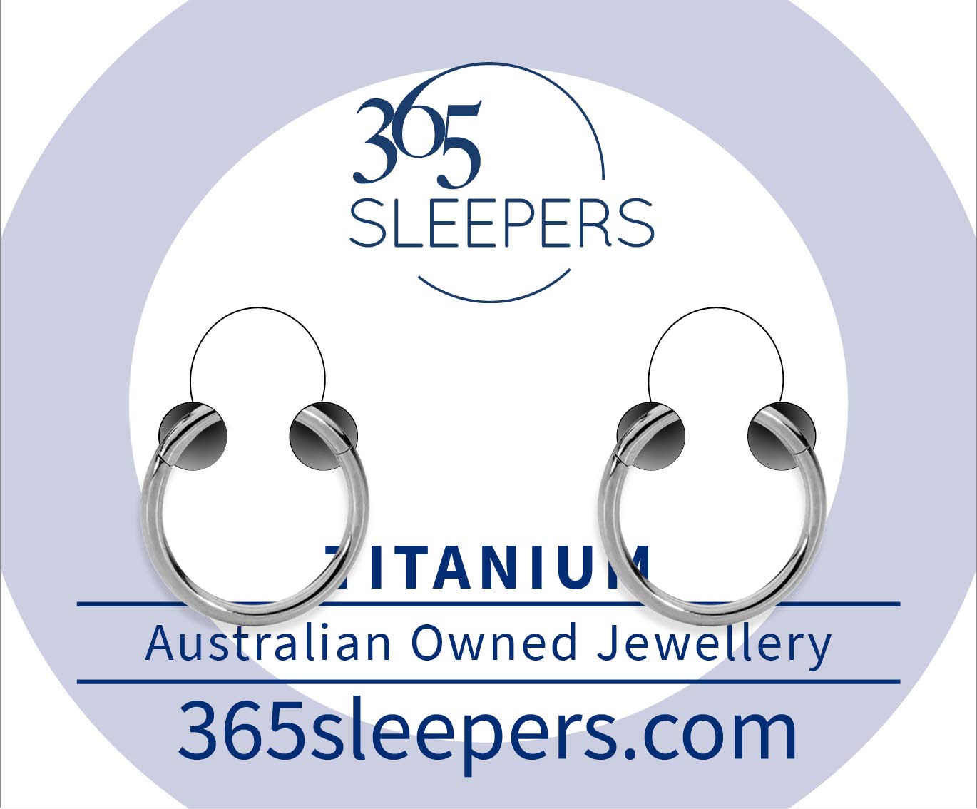365 SLEEPERS 2 Pieces Titanium 16G Hinged Hoop Segment Septum Cartilage Helix Tragus Nose Ring Unisex Sleeper Earrings 6mm - 16mm