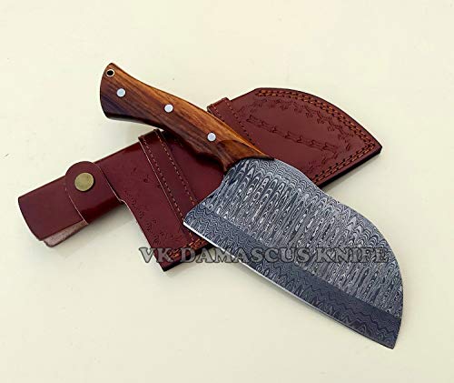 Handmade Damascus Cleaver Chopper Serbian chef knife kitchen knife fixed blade Knife 11.5 Inches with sheath VK5518