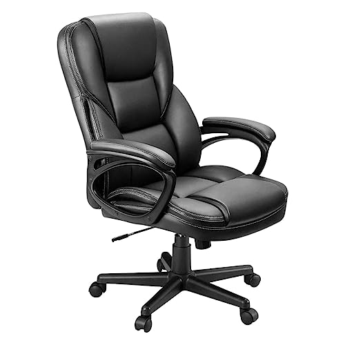 Faux Leather High-Back Executive Office Chair with Lumbar Support, White Office Chair Ergonomic (Color : All)