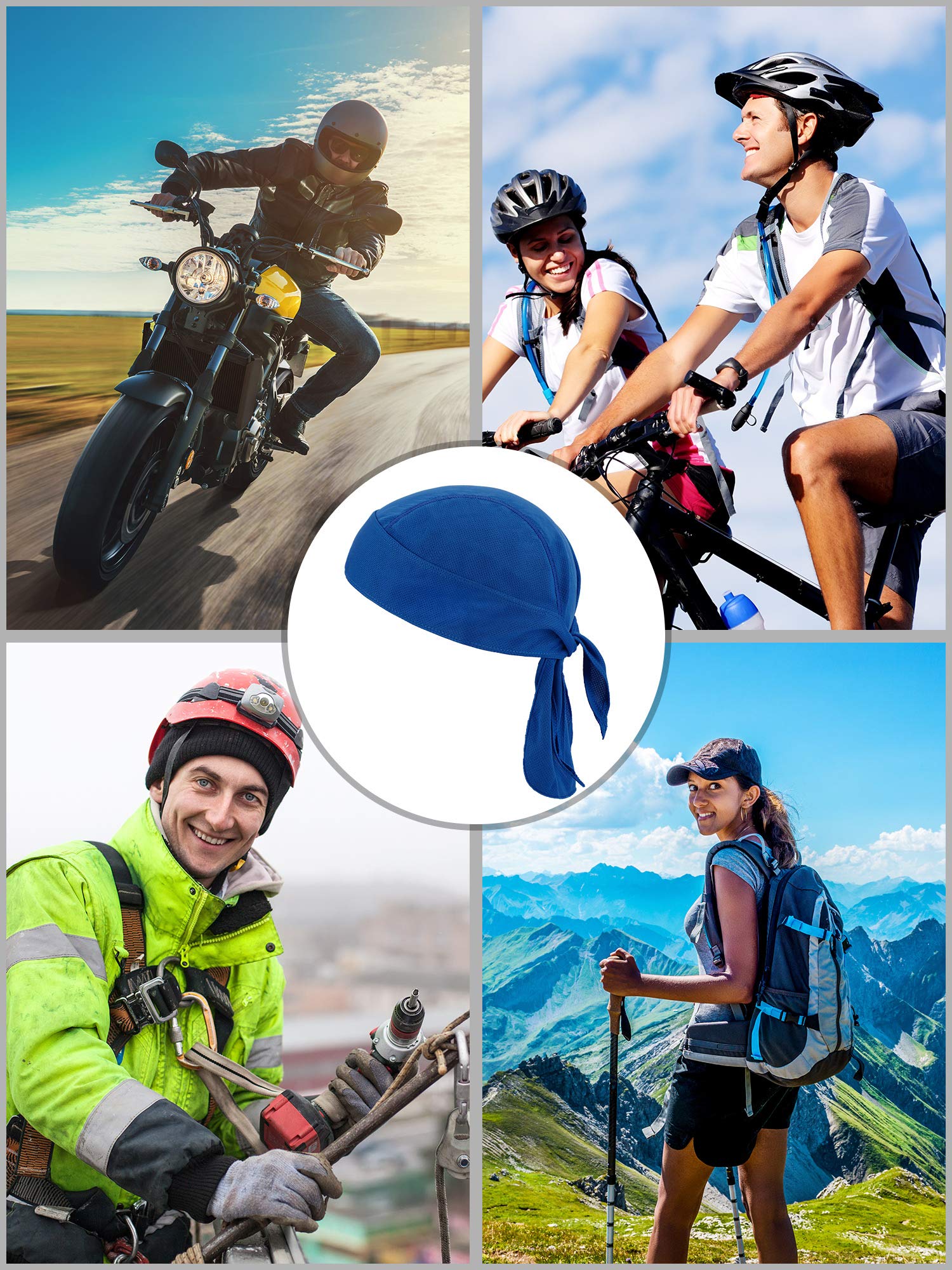 6 Pieces Sweat Wicking Beanie Cap Helmet Liner Skull Cap Breathable Cycling Head Wrap for Women Men Outdoor Activities (Classic Colors)