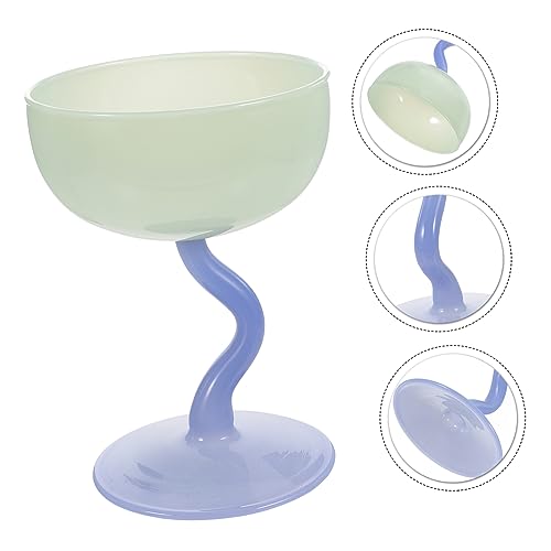 Abaodam Kids Glasses 2pcs Wine Frodge Ice Salad Cream Pudding Glass Bowl for Mousse Small Dessert Cocktail Yogurt Condiment Fancy Wedding Blue Dish Sundae Birthday Mini Dessert Cup