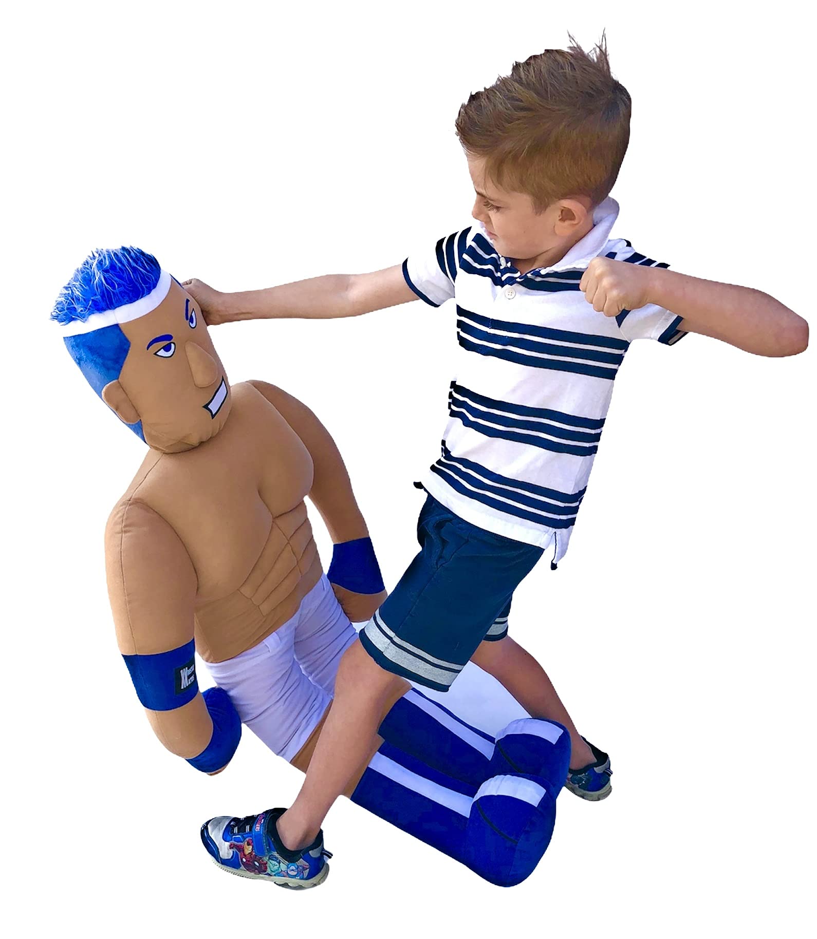 Wrestle Mates 4 Foot Tall Large Stuffed Wrestling Doll (Raz Blue Hair Dummy