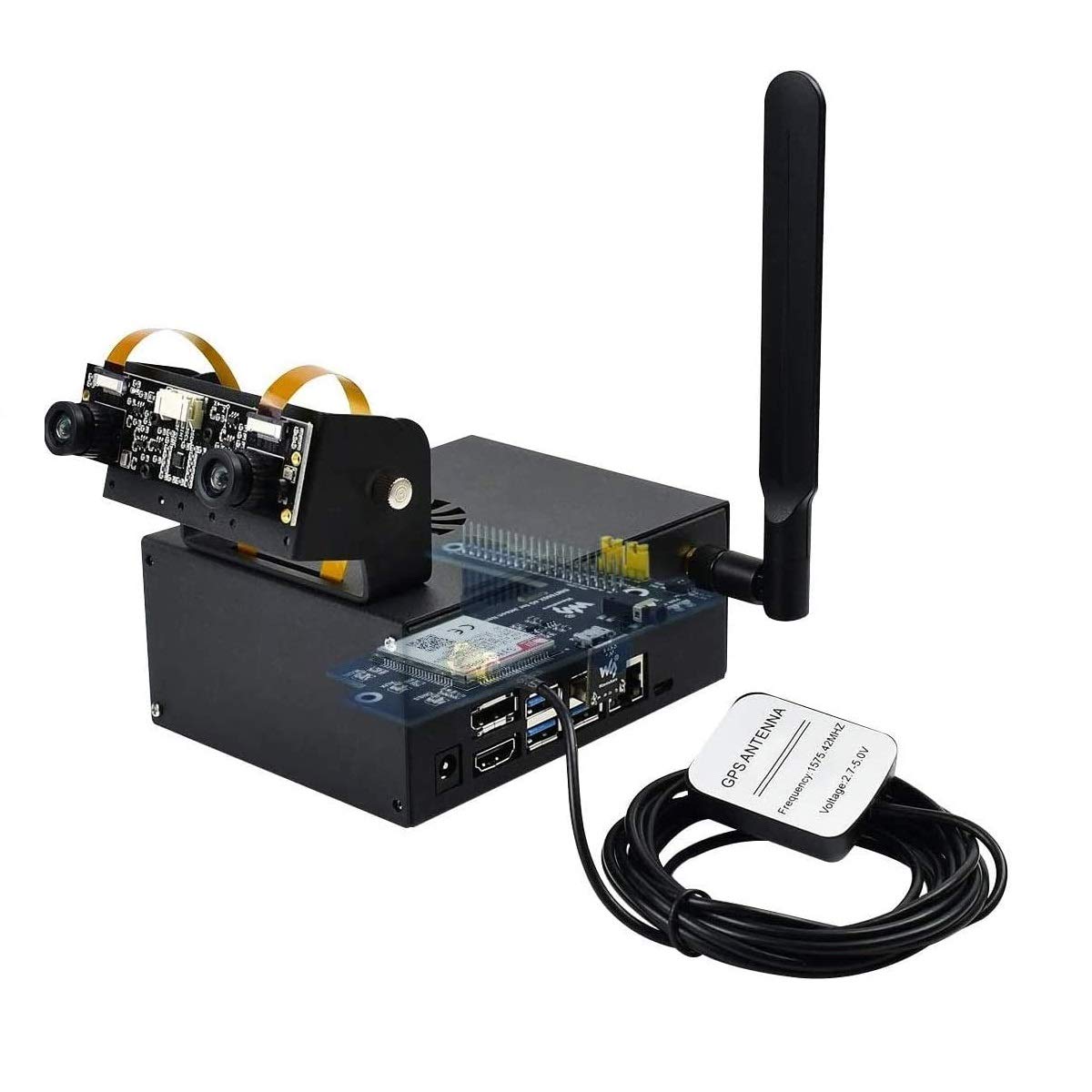 waveshare Metal Case (C) Enclosure for Jetson Nano Developer Kit and B01 Version with Camera Holder,Reset,Power Buttons Compatible IMX219 Series Camera,Wireless-AC8265,Cooling Fan