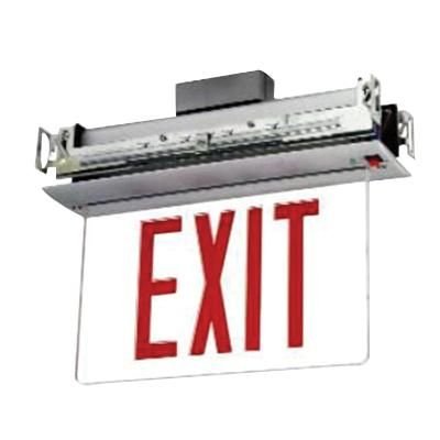 Cooper Lighting EUR70R Self Powered Recessed Mount EU Series LED Edge-Lit Exit Sign Red Letter 120/277 Volt Sure-Lites®